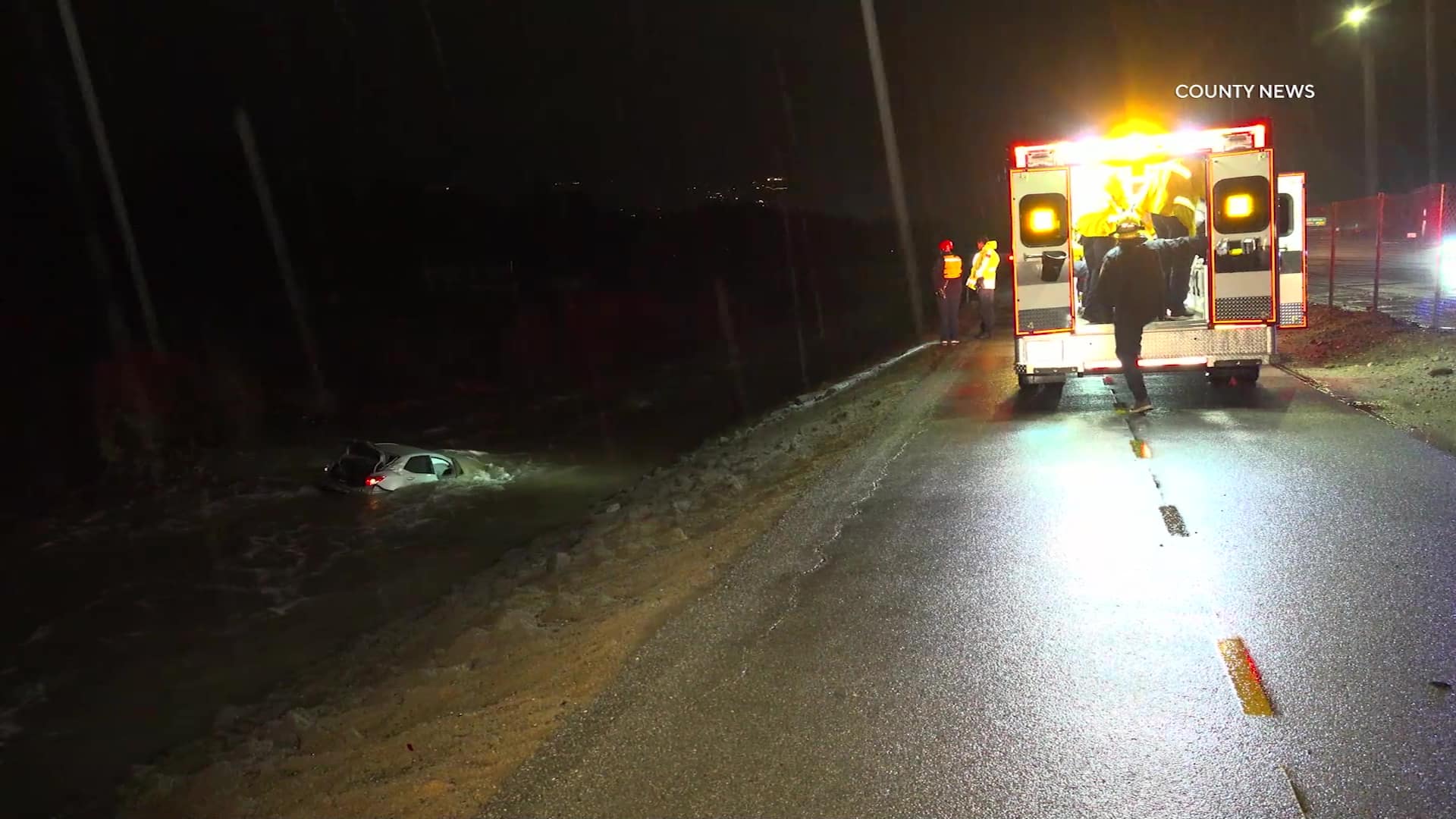 Anaheim: Freeway Crash Sends Car Into Flowing River - CountyNews.TV
